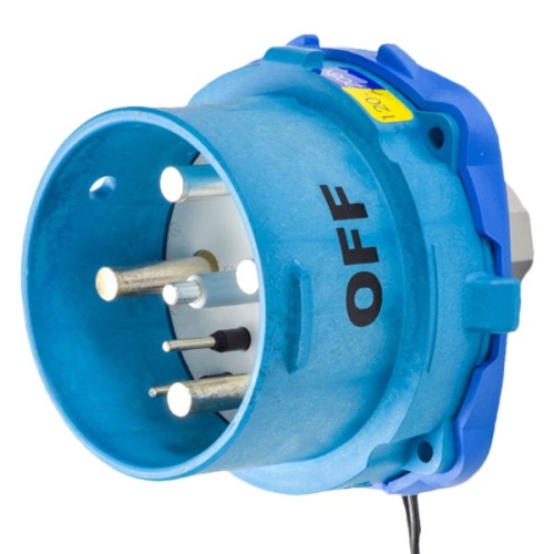 Meltric 33-98167-262 Switch-Rated DS100 Inlet 120/208 VAC 100A Blue Poly