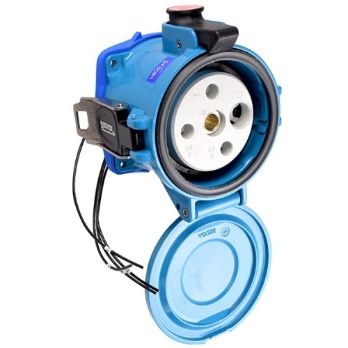 Meltric 37-24163-174 DS200 Switch-Rated Receptacle 208 VAC 200A Blue Metal