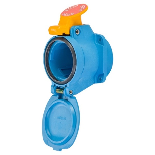 Meltric 63-14043-375-NC DSN20 Switch-Rated Receptacle 480 VAC 20A Blue Poly