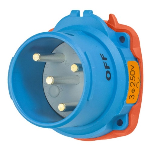 Meltric 63-38073 DSN30 Switch-Rated 3P+G Poly Inlet (Male) 250 VAC 30A ...