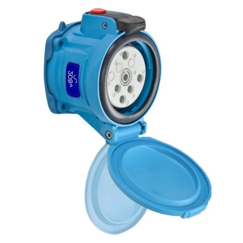 Meltric 63-64163-972 DSN60 Switch-Rated Receptacle 208 VAC 60A Blue Poly