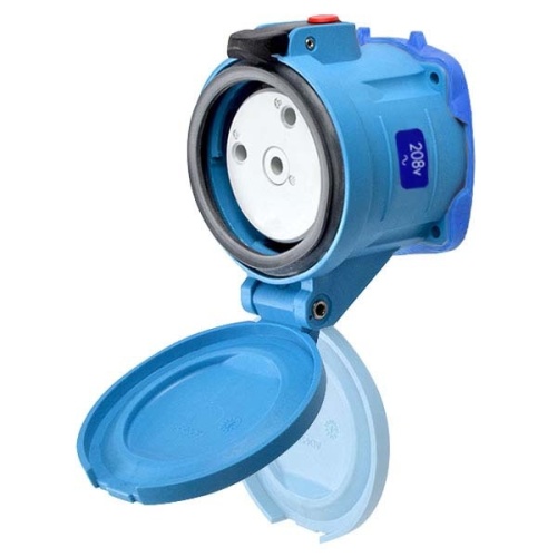 Meltric 63-84162 Switch-Rated Receptacle - 208 VAC, 100 Amp, Poly