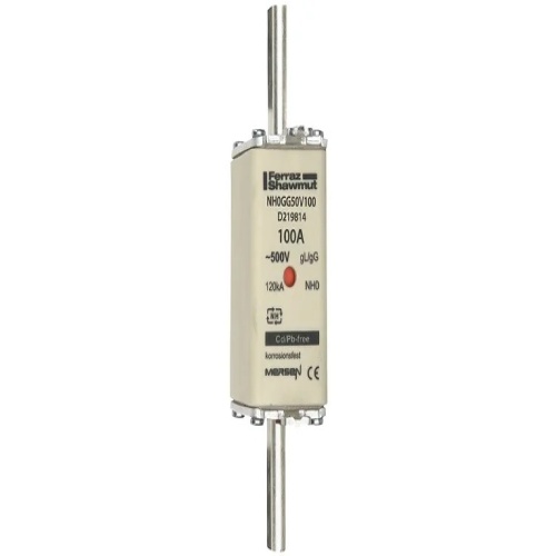 Mersen D219814 Fuse Link, Class gG, 500 VAC/250 VDC, 100 Amp