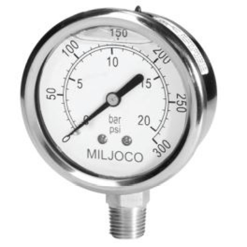 Miljoco PLF2598L04 LIQUID FILLED GAUGE - 2.5" GAUGE LF 0-60 PSI