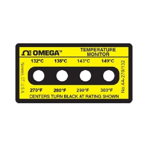Omega 4A-A-270-30 Non-Reversible, Four point Horizontal Temperature Label