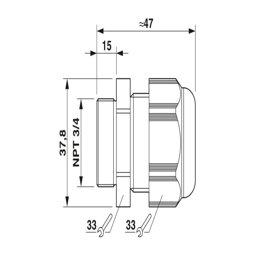 Phoenix Contact 1411154 Cable gland G-INS-N3/4-M68L-PNES-GY