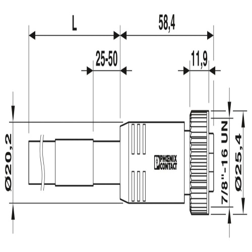 Phoenix Contact 1417128 Power cable SAC-4P- 2,0-U50/MINFS