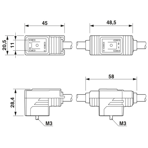 Phoenix Contact 1458376 Heavy Duty 4-Position Connector Kit