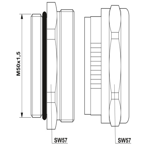 Phoenix Contact 1636538 Cable gland KV-M-M50-GD-(2X9)