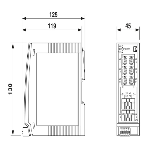 Phoenix Contact 2702334 Profinet Gigabit Switch FL SWITCH 2204-2TC-2SFX