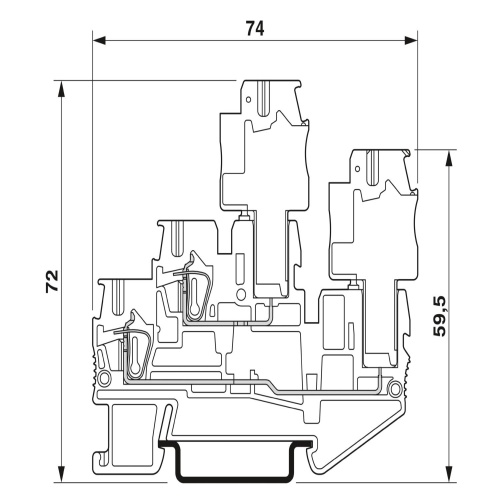 Phoenix Contact 3040070 Double-level terminal block STTB 2,5/2P-PV