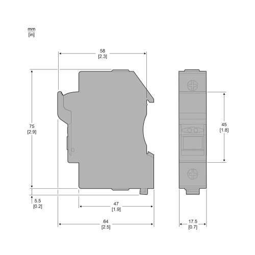 Schneider Electric DFCC1V TeSys DF Modular Fuse Carrier for Control ...