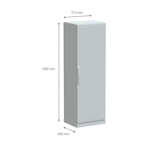 Schneider Electric NSYPLAZ1554G Polyester Enclosure Dimensions