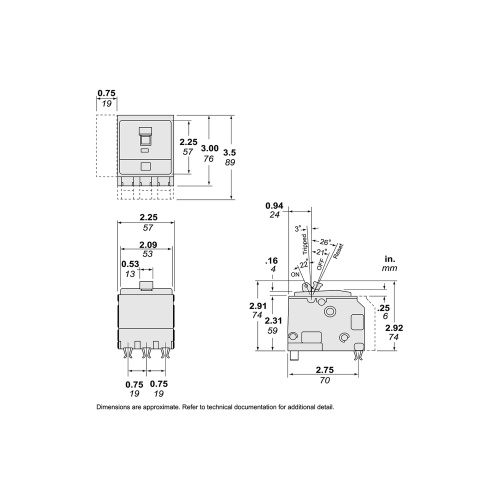 Schneider Electric QO3601021 Mini circuit breaker, QO, 60A, 3 pole, 120 ...