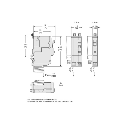 Schneider Electric QOB230GFI Mini circuit breaker, QO, 30A, 2 pole, 120 ...