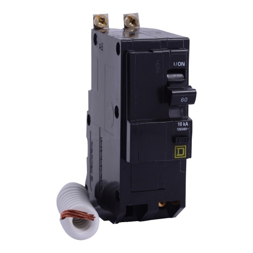Schneider Electric QOB260EPD Mini circuit breaker, QO, 60A, 2 pole, 120/240 VAC, 10 kA, 30mA grd ...