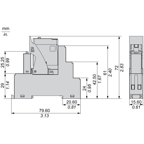 Schneider Electric RXG12B7PV Relay Module 10A 24Vac Plug-In