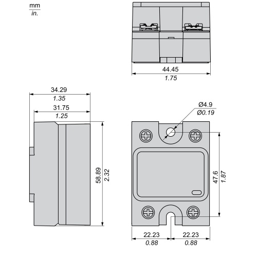 Schneider Electric SSP1A450BD Harmony Solid State Relay, Panel Mount