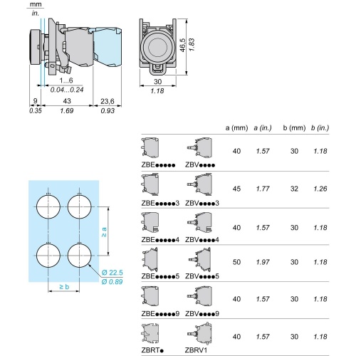 Schneider Electric XB4BA21 Harmony Industrial Modular Components
