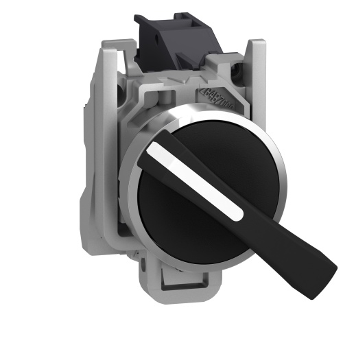 Schneider Electric XB4BJ21 Selector switch, metal ,black Ø22, long handle, 2 positions, stay put ...