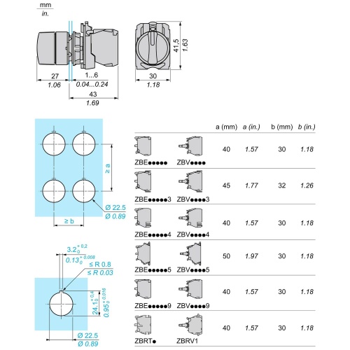 Schneider Electric XB5AD25 Modular Black Selector Switch